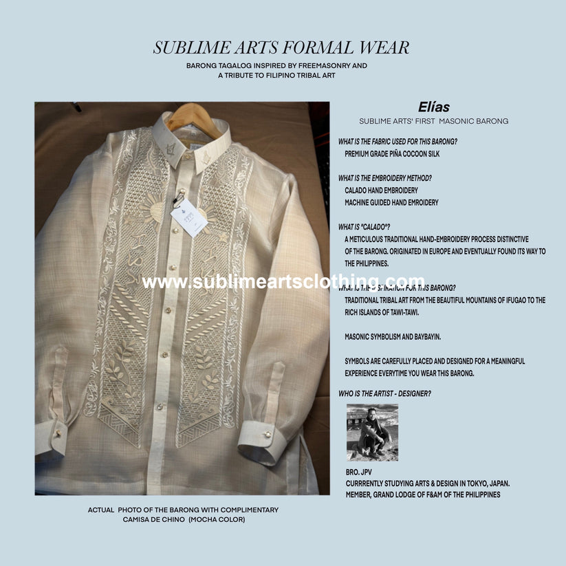 PREMIUM MASONIC BARONG TAGALOG Elías – Sublime Arts Clothing